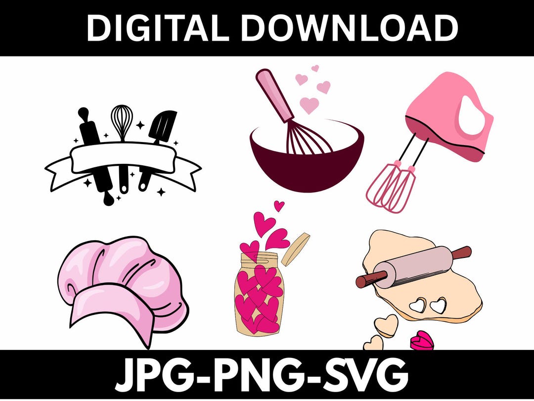 Baking Svg\ Baking Tools Svg\ Kitchen Baking Svg\ Baker Svg\ Baking Cut ...