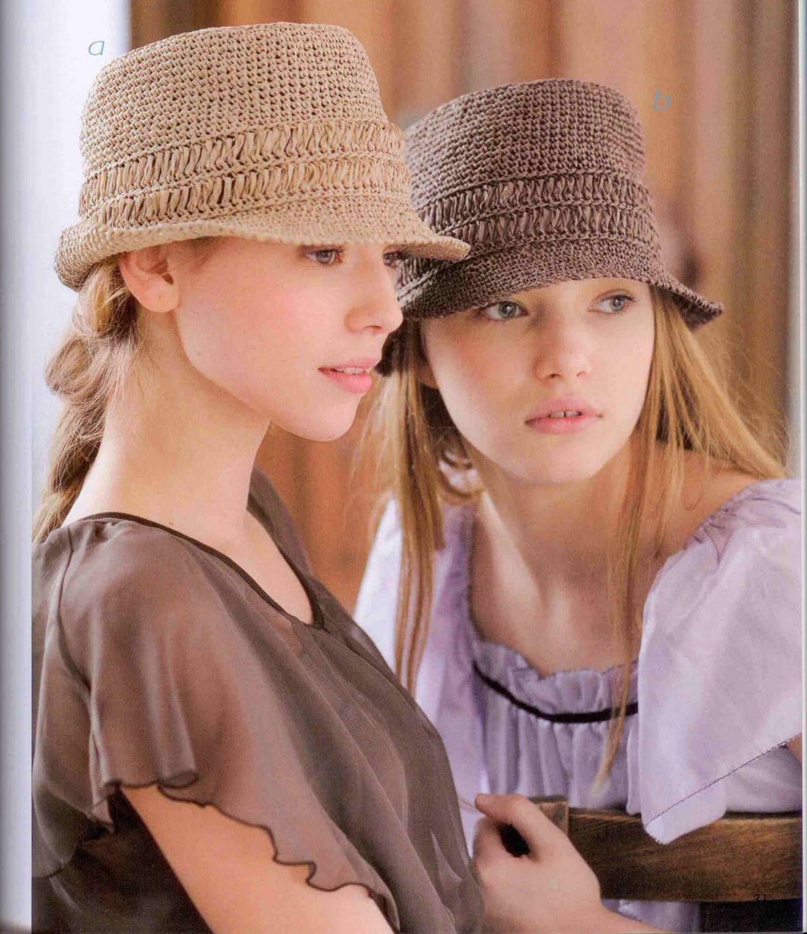 English Translate Crochet Slouch Raffia Hat Japanese - Etsy