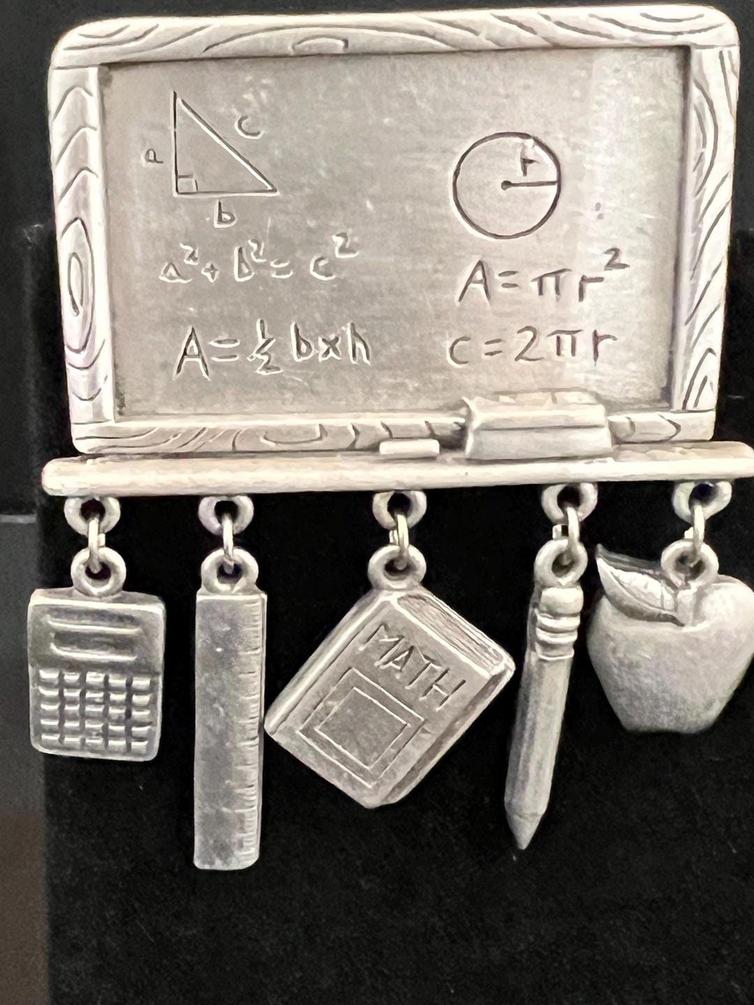 Vintage JJ Jonette Pewter Math Teacher Brooch - Etsy