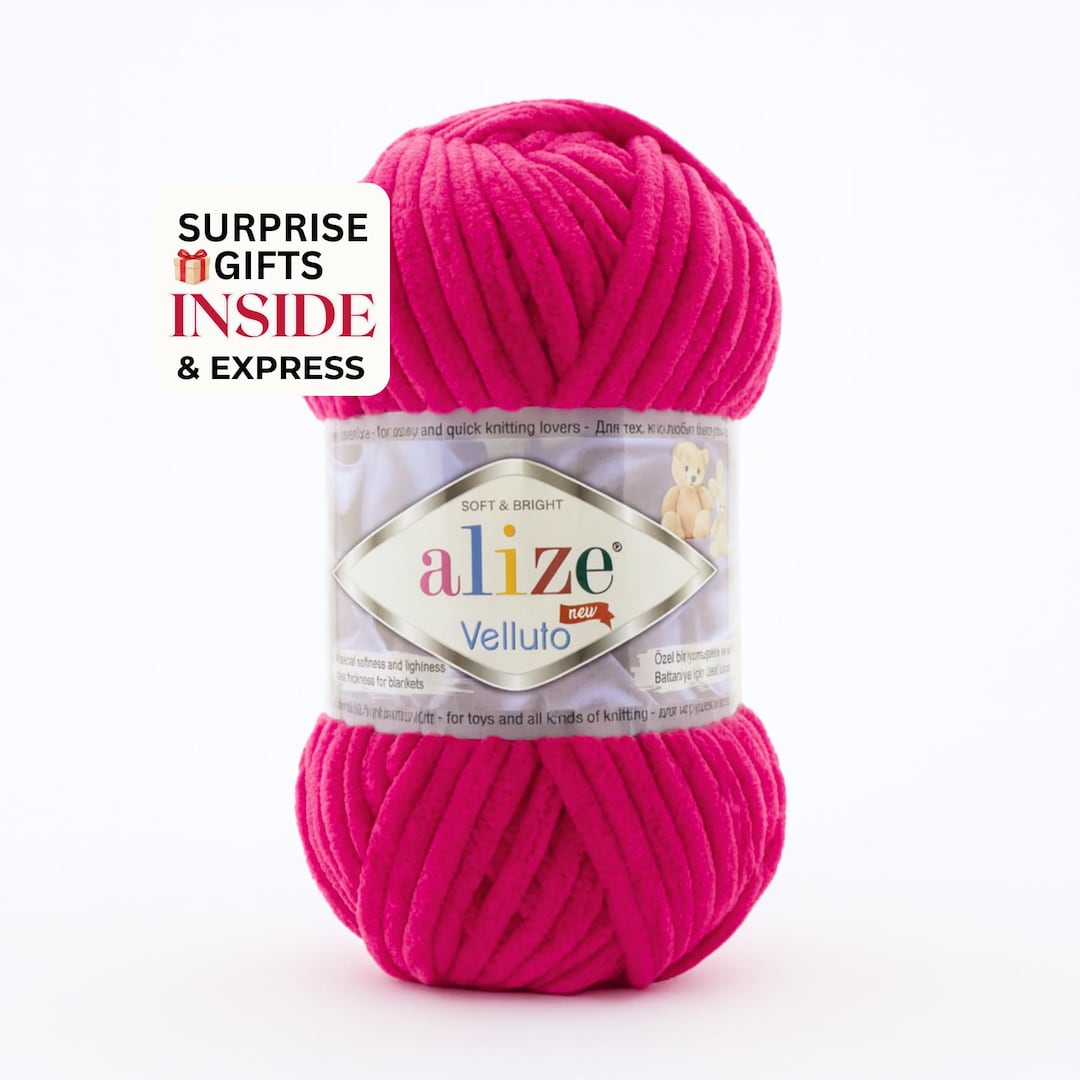 Alize Velluto Chenille Yarn: Super Soft Bulky Yarn for Blankets ...