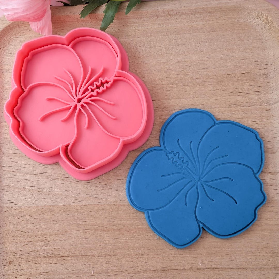 Hibiscus Cookie Cutter and Stamp Set, Tropical Flower Biscuit Mold - Etsy