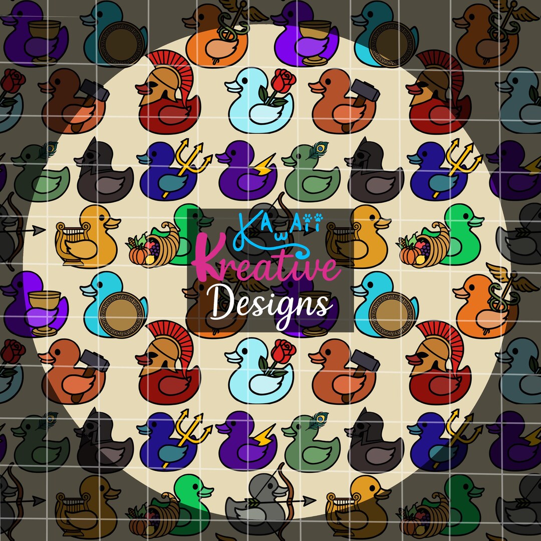 Greek Mythology Rubber Ducks Seamless Pattern – Kawaii God Design - Etsy