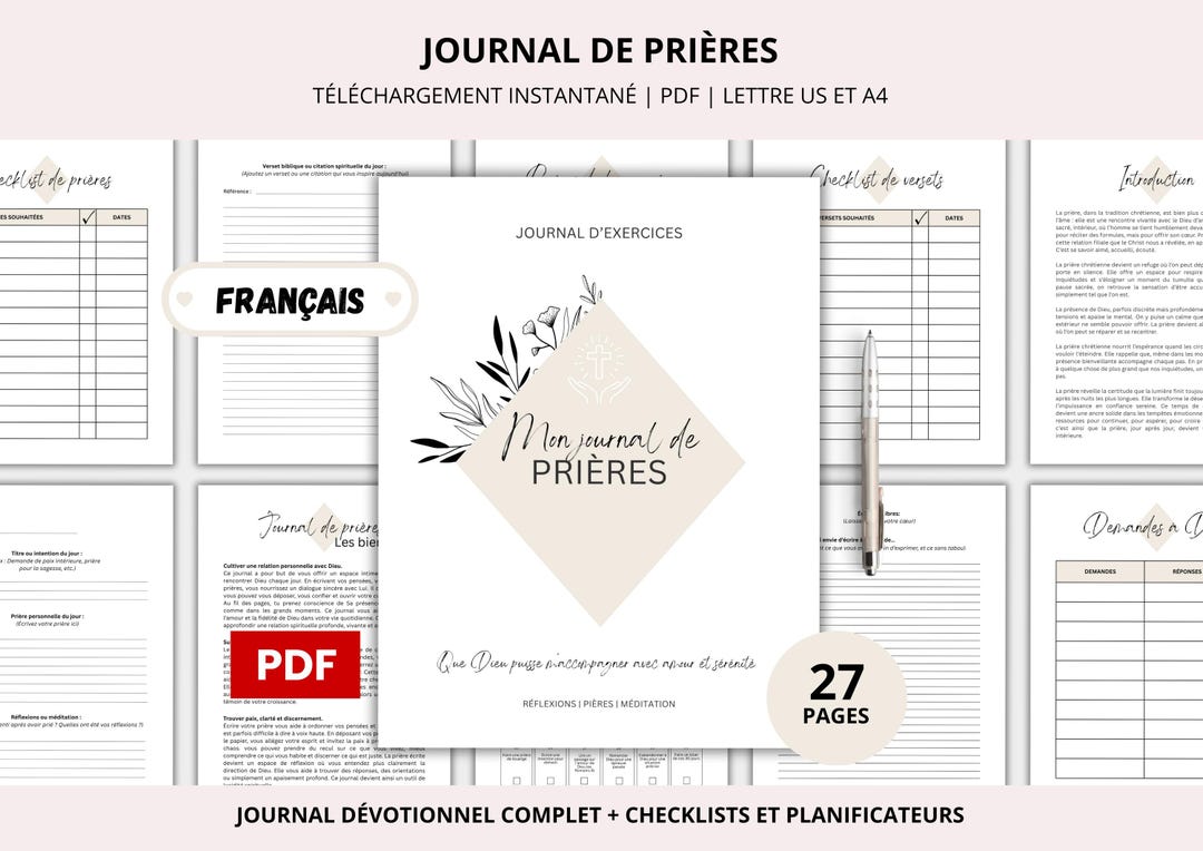 Journal De Prières PDF En Français à Imprimer; Carnet Dévotionnel à ...