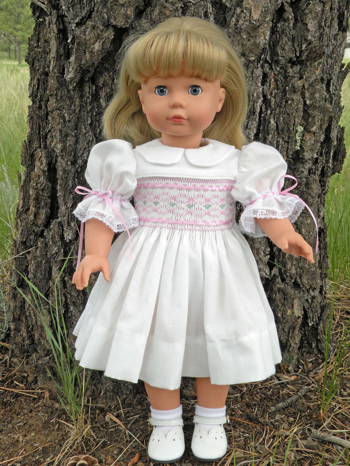 Downloadable Kaela Doll Dress Pattern Featuring Smocking Fits 18 Inch
