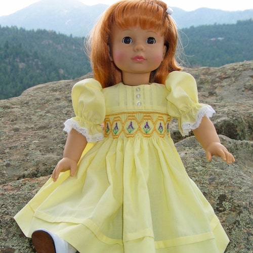 Downloadable Helen Smocked Doll Dress Pattern For 18 Inch Etsy