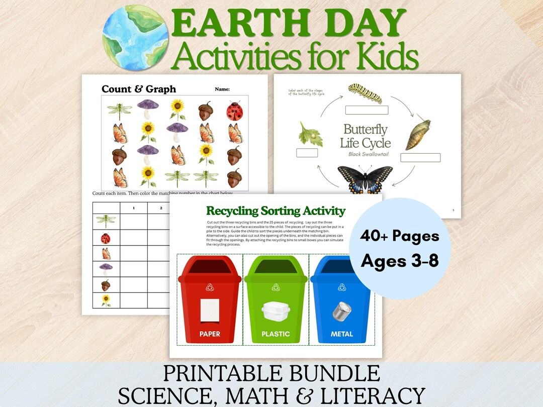 Earth Day Activities for Kids Bundle | Worksheets, Math, Science ...