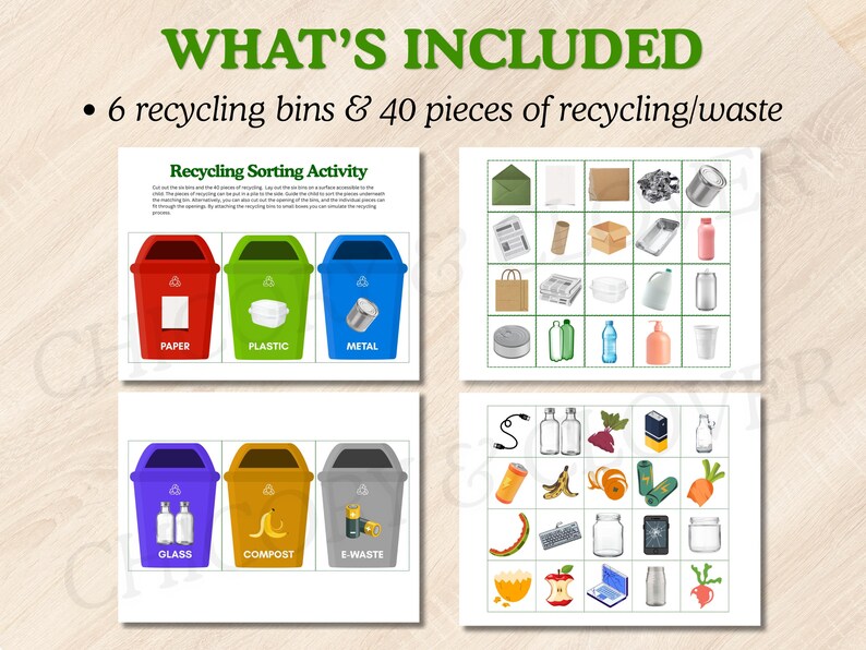 Earth Day Recycle Sorting Activity for Kids | Kindergarten Printable ...