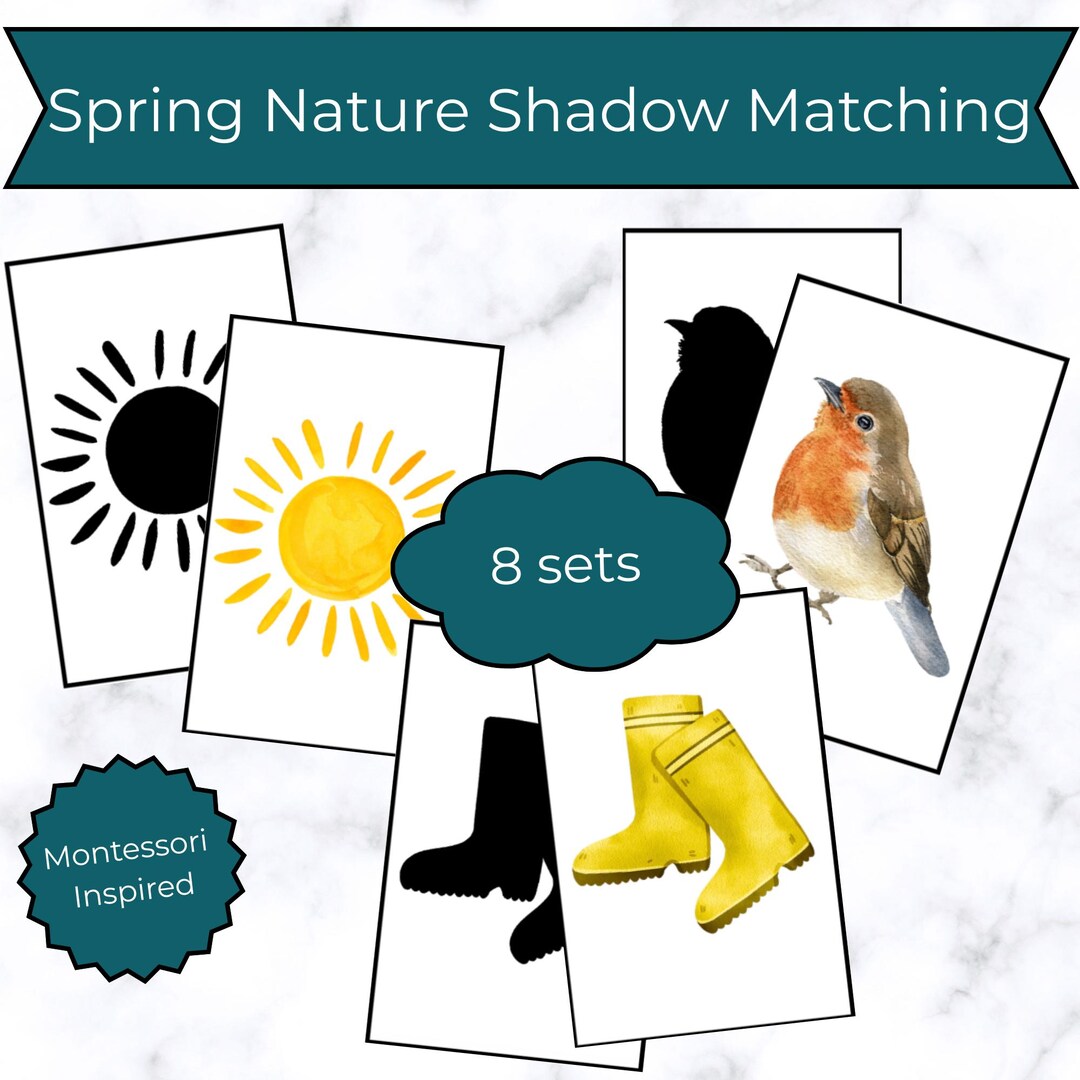 Spring Shadow Matching Montessori Cards (digital PDF Download) 8 Sets ...