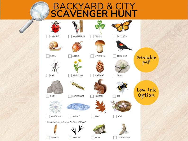Nature Scavenger Hunt Printable for Kids | Outdoor Activity Worksheet ...