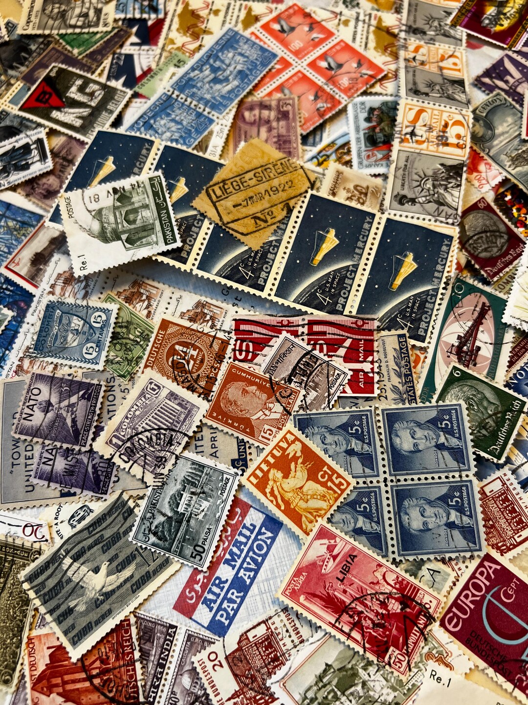 50 Curated Vintage Postage Stamp Assortment | International Used Stamps ...