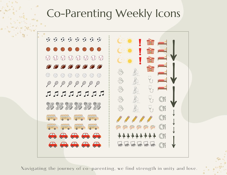 Co-parenting Weekly Schedule: Visual Calendar & Custody Tracker ...