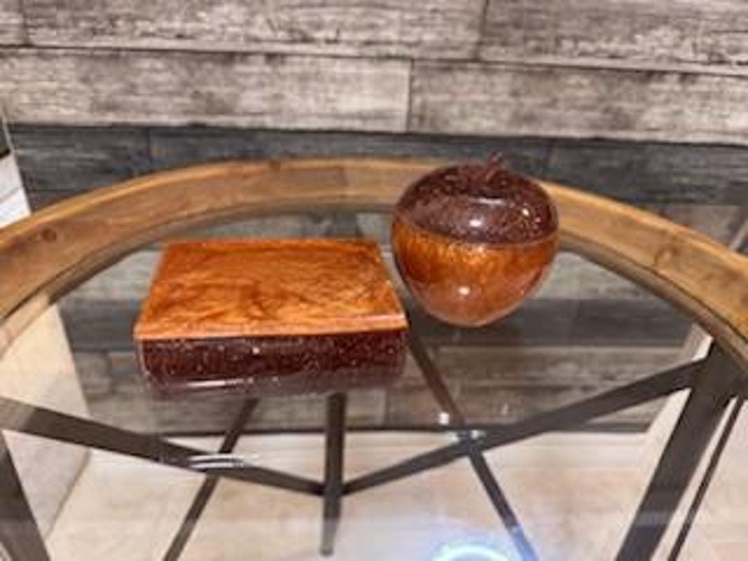Resin Book Box and Resin Apple With Lid Beautiful Color - Etsy