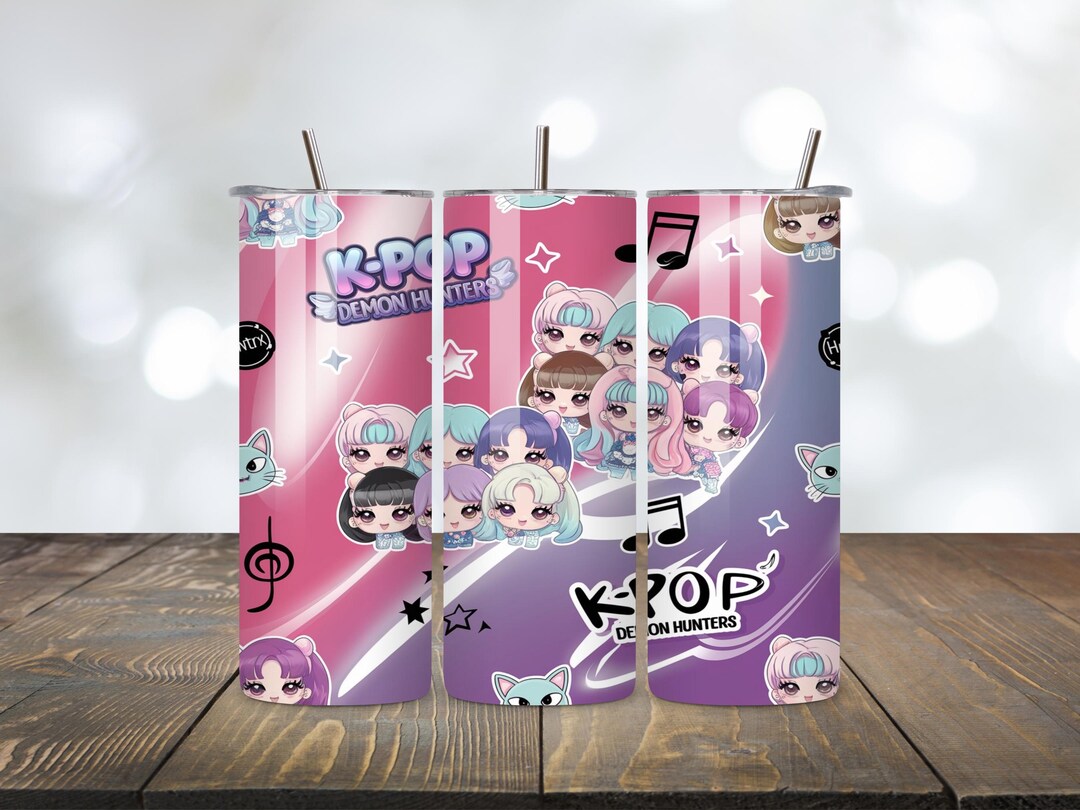 Kpop Chibi Tumbler Wrap | Kpop Chibi Demon Hunters Tumbler Wrap | 20oz ...