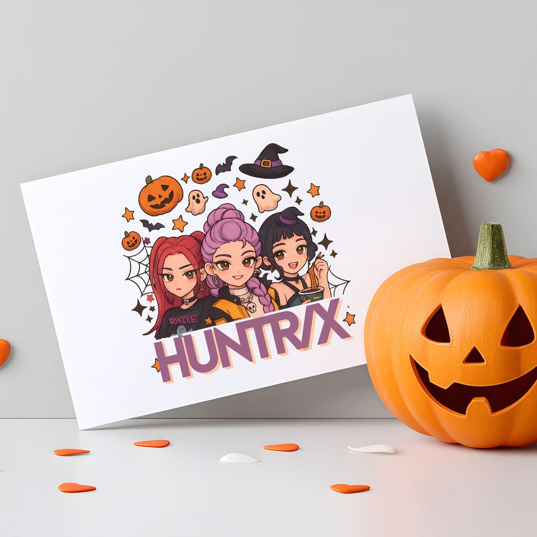 Spooky Huntrix Halloween Png, Kpop Demon Hunter Inspired Retro (digital ...
