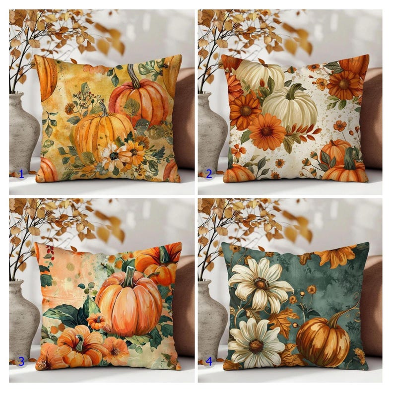 Capas de almofada de abóbora de outono, fronhas de decoração de fazenda ...