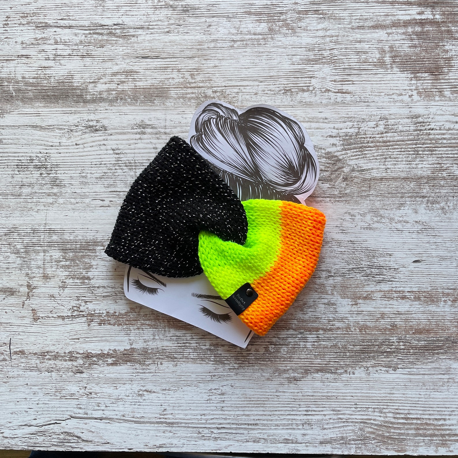 Neon Rainbow With Black and Silver Sparkle Knit Twist Winter Headband ...