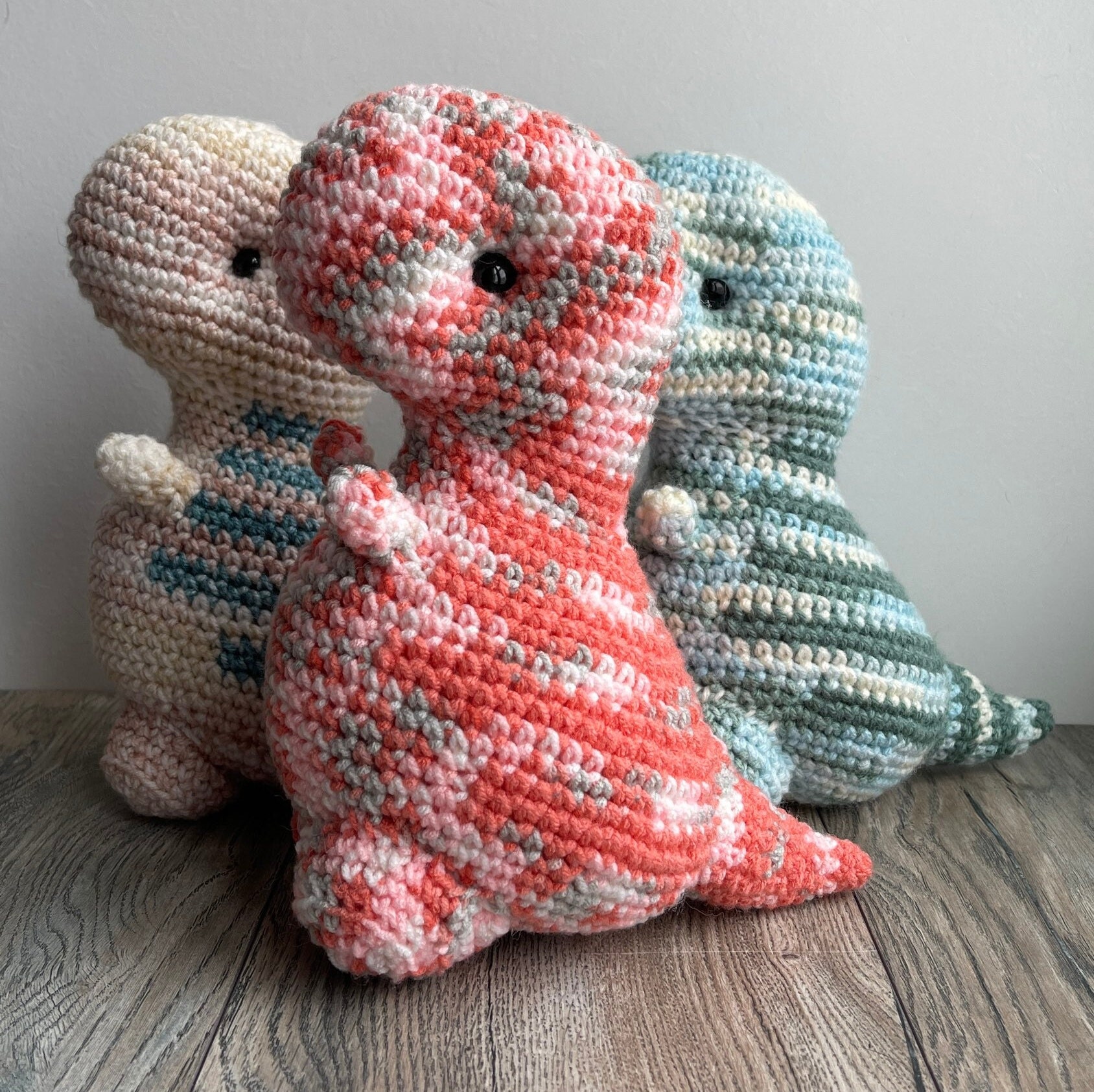 Crochet Dinosaur Plush Stuffed Animal Gift, Trex Plush, Ready to Ship ...