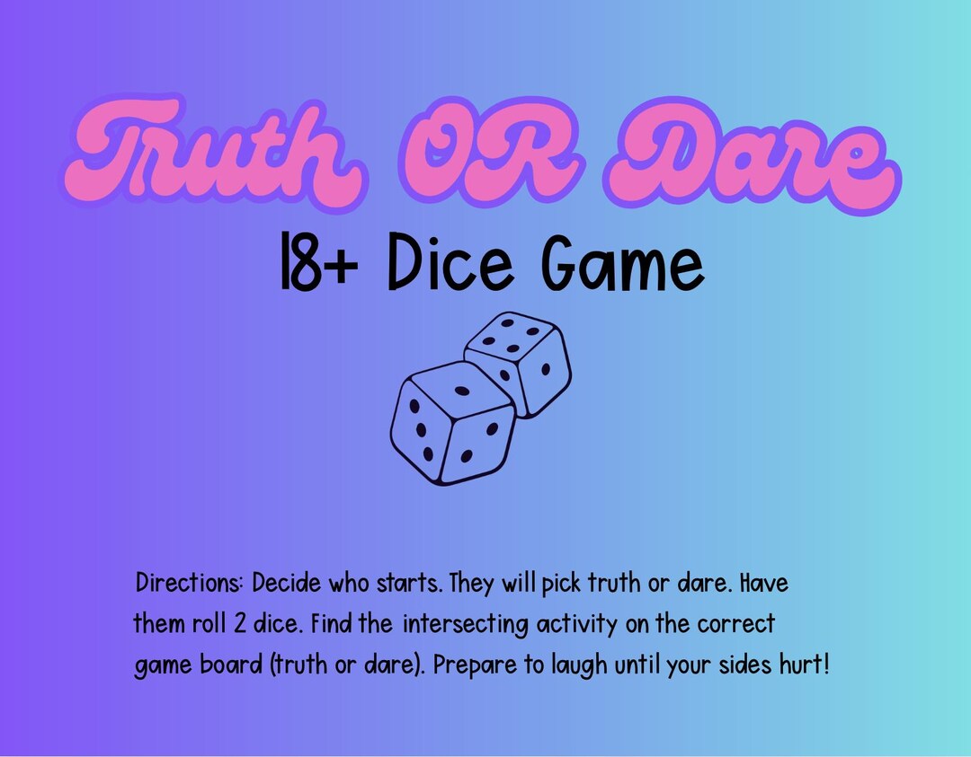 Adult Girl's Night in Truth or Dare Dice Game Printable PDF - Etsy
