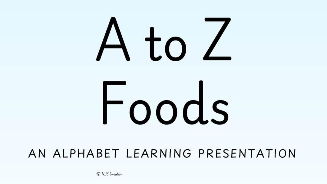 Alphabet Foods A to Z Learning Presentation | English Letter ...