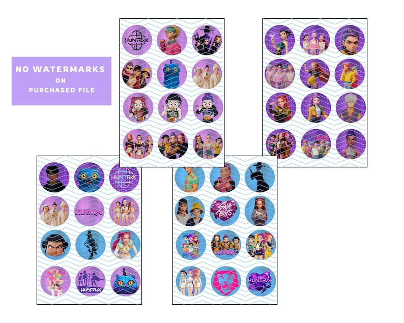 Printable K-pop Demon Hunters Party Decorations Template, Huntrix ...