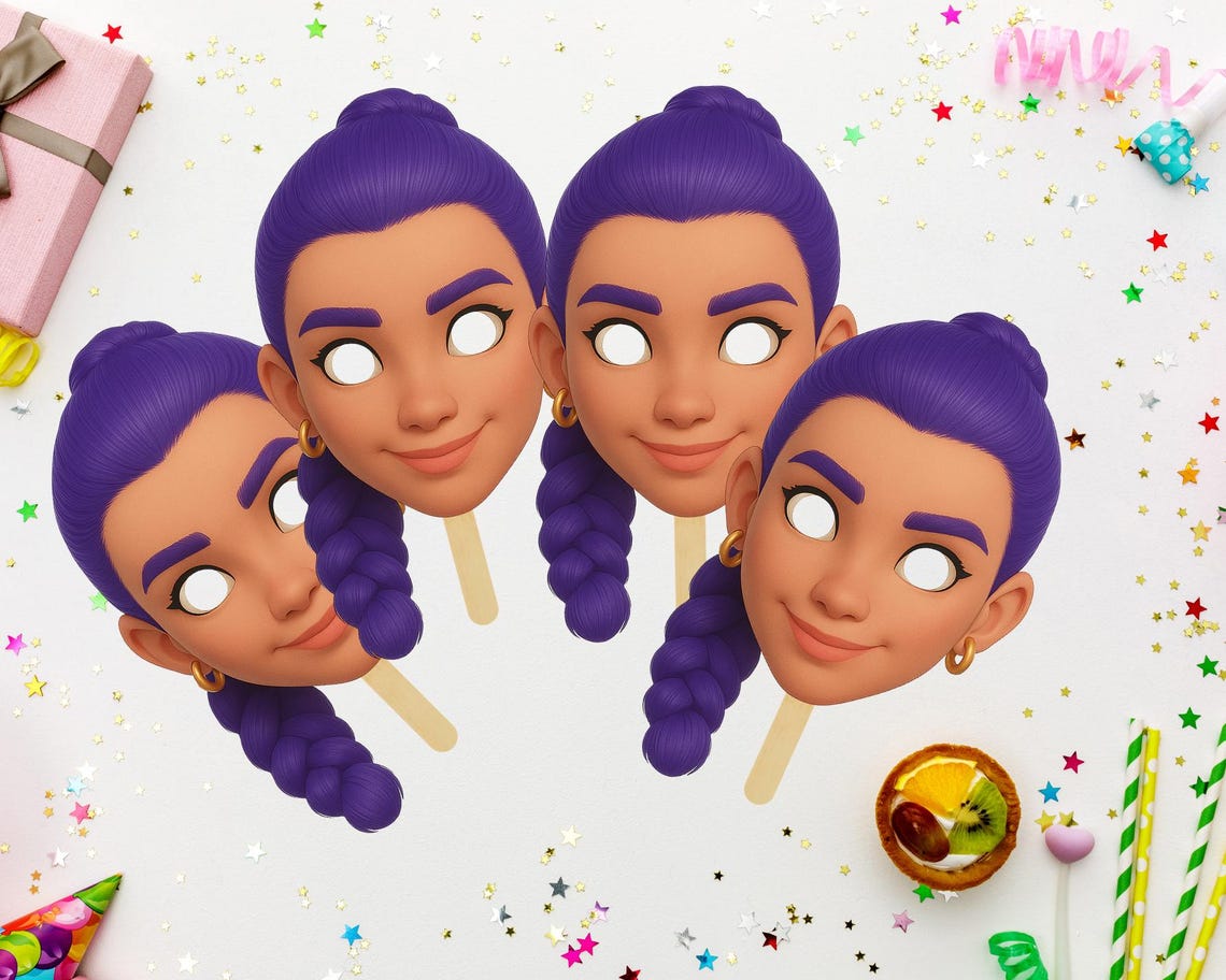 KPOP Demon Hunters Printable Face Masks Birthday Instant Download ...