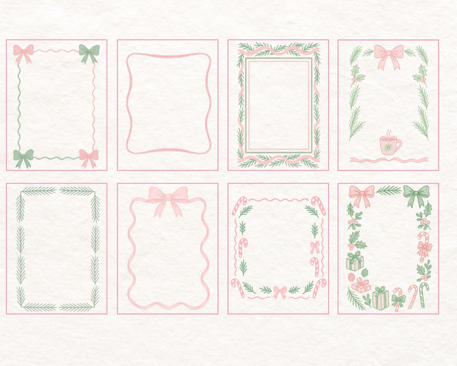 Pink Christmas Coquette Clipart Bundle Holiday Party Clipart Whimsical ...