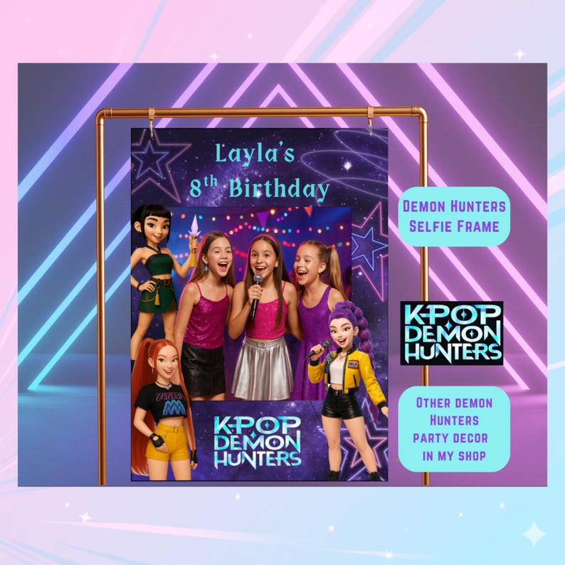 KPOP Demon Hunters Party 20 Signs Editable Station Signs Kpop Birthday ...