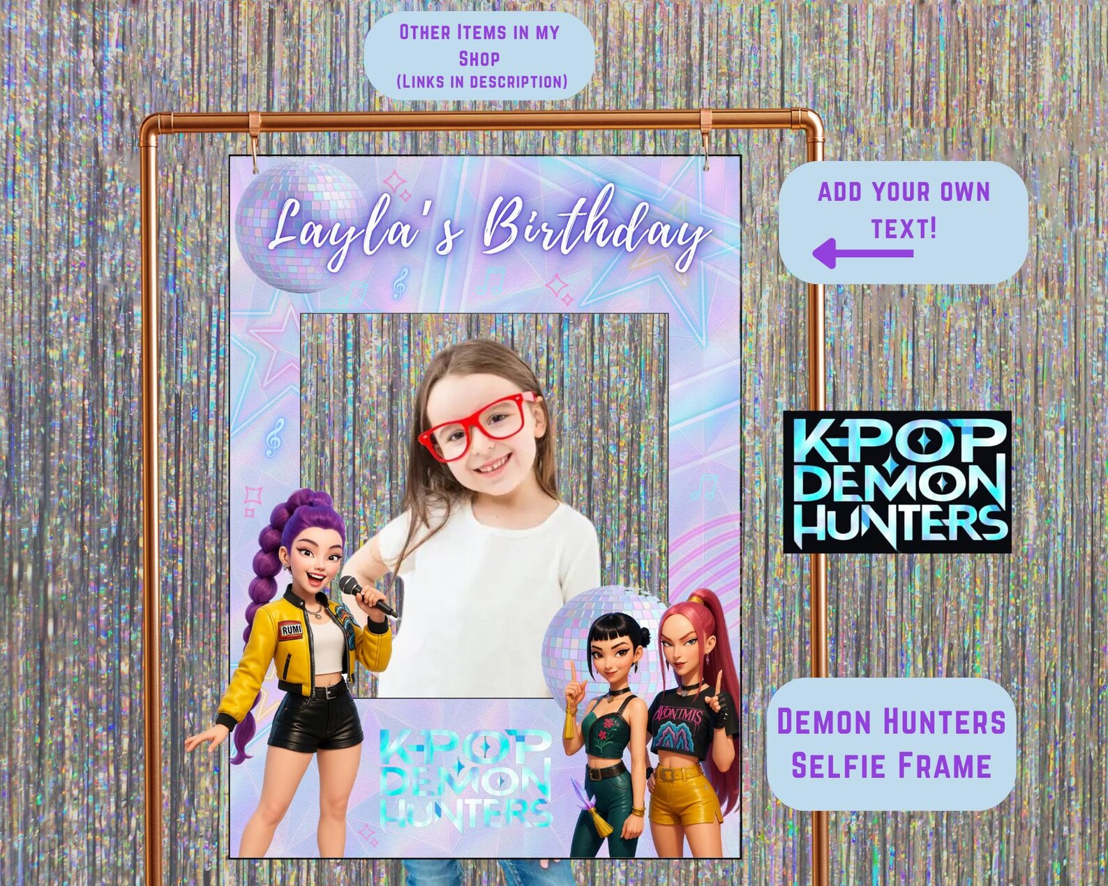 KPOP Demon Hunters Printable Face Masks Birthday Instant Download ...
