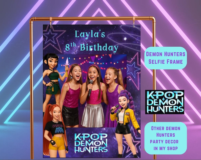 Printable Kpop Demon Hunters Party Decorations Template Huntrix Cupcake ...