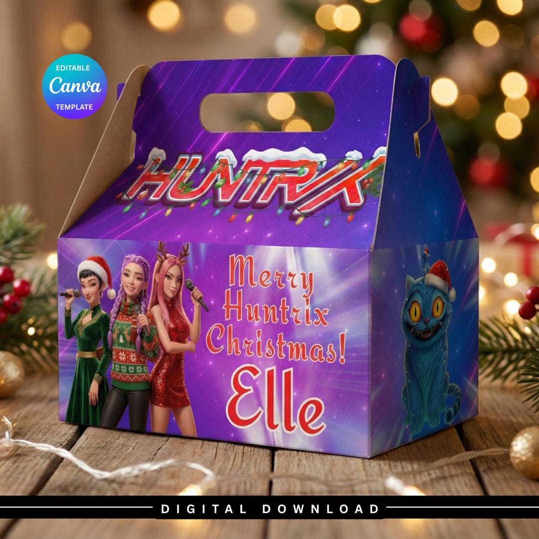 Kpop Demon Hunters Christmas Eve Box Printable Huntrix Favor Template ...
