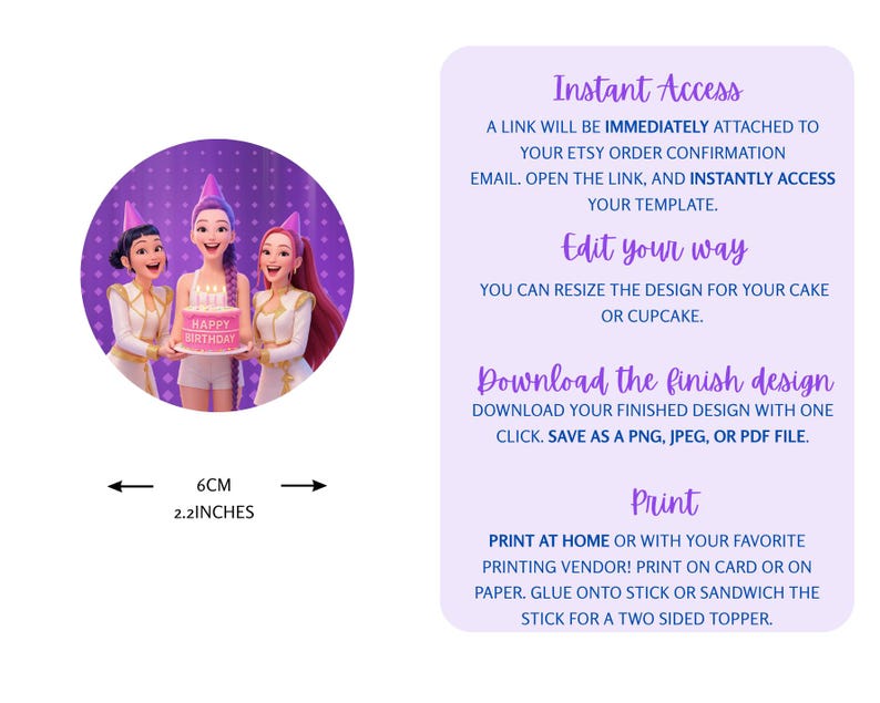 Printable K-pop Demon Hunters Party Decorations Template, Huntrix ...