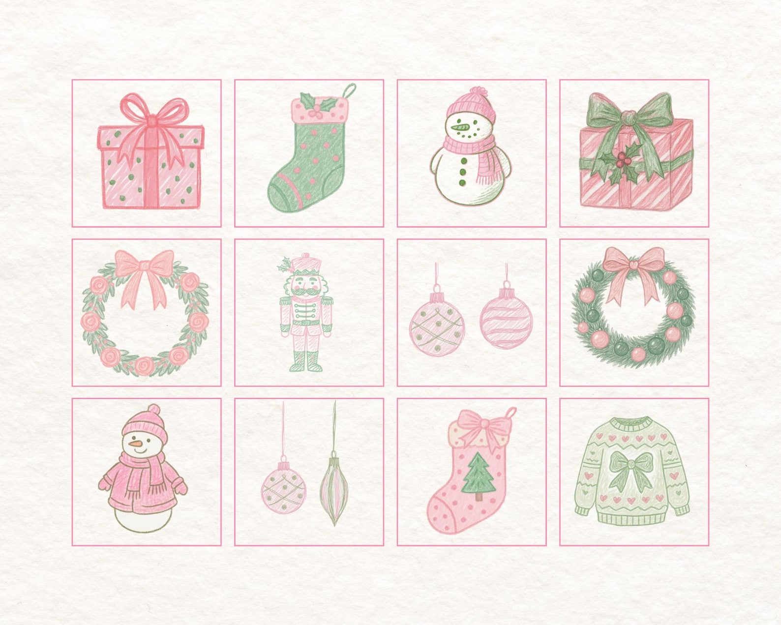 Pink Christmas Coquette Clipart Bundle Holiday Party Clipart Whimsical ...