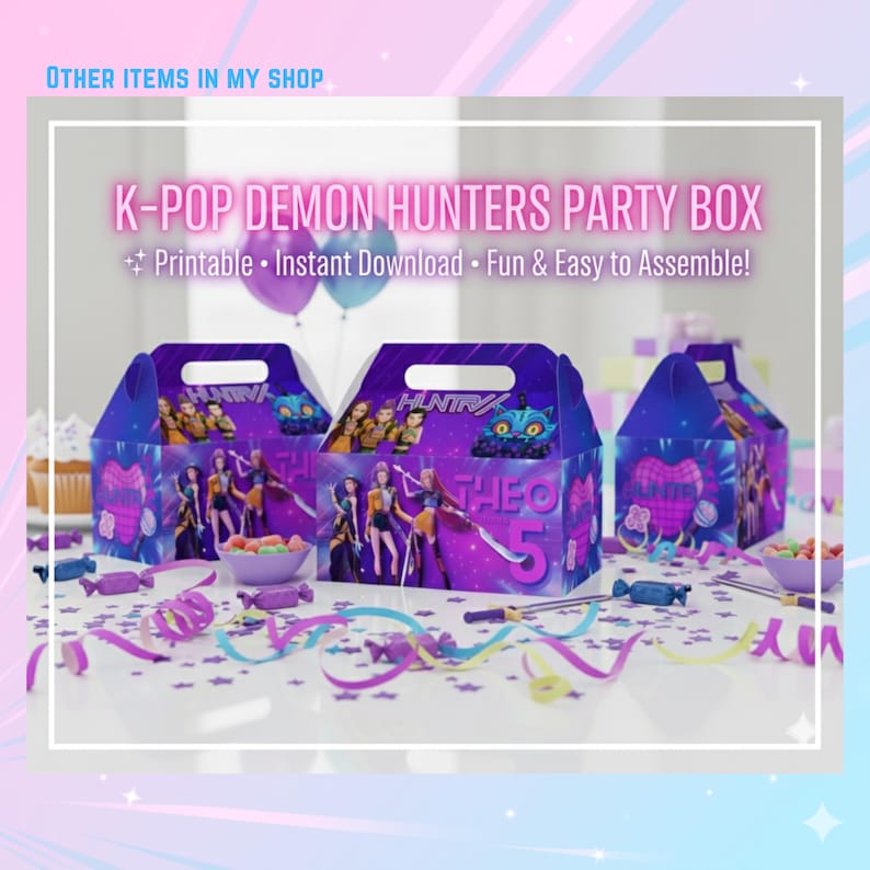 30 Printable Kpop Demon Hunters Props Party Decorations Huntrix Photo ...