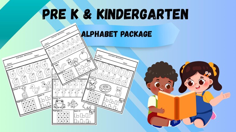 Alphabet Learning Activity: Preschool Kindergarten Worksheets (PDF ...
