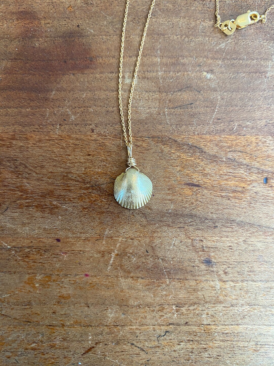 Lost Wax Cast Brass Seashell Necklace With Gold Filled Chain - Sea ...