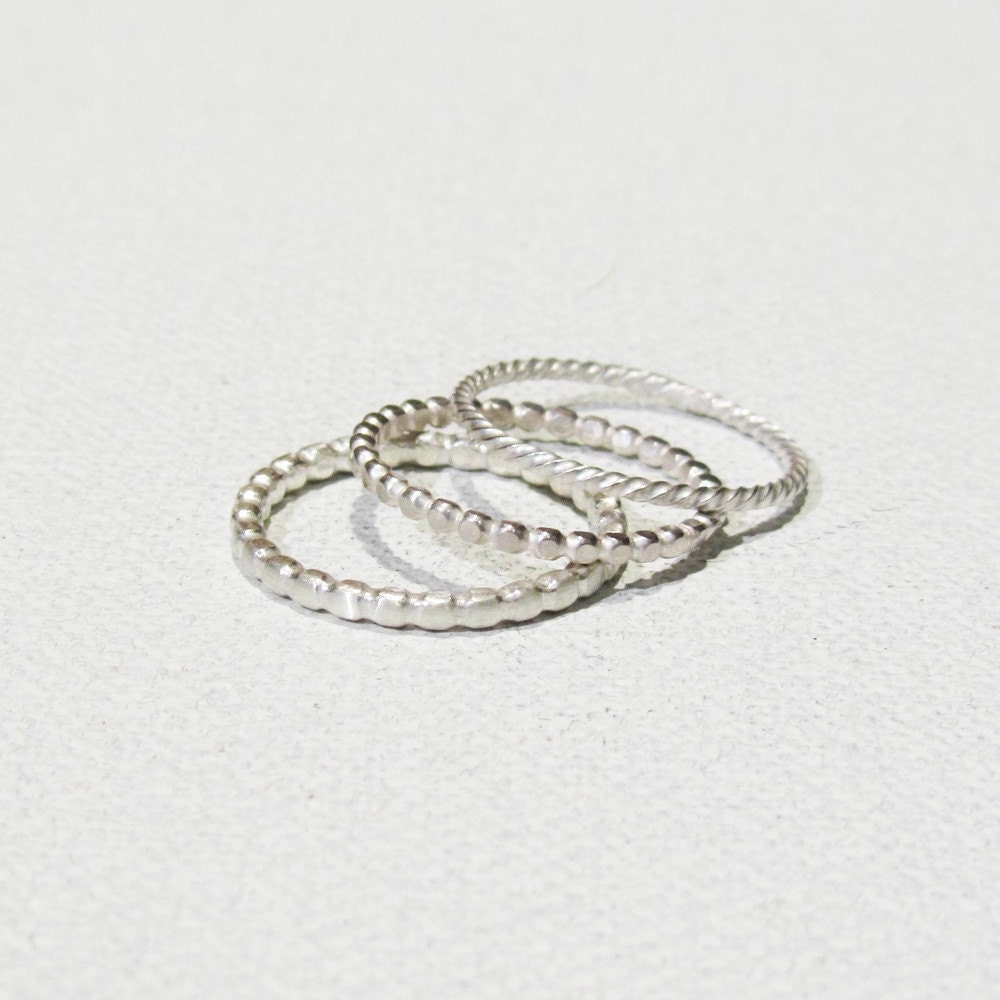 Stacking Sterling Silver Flattened Bubbles, Balls & Circles Rings - Etsy