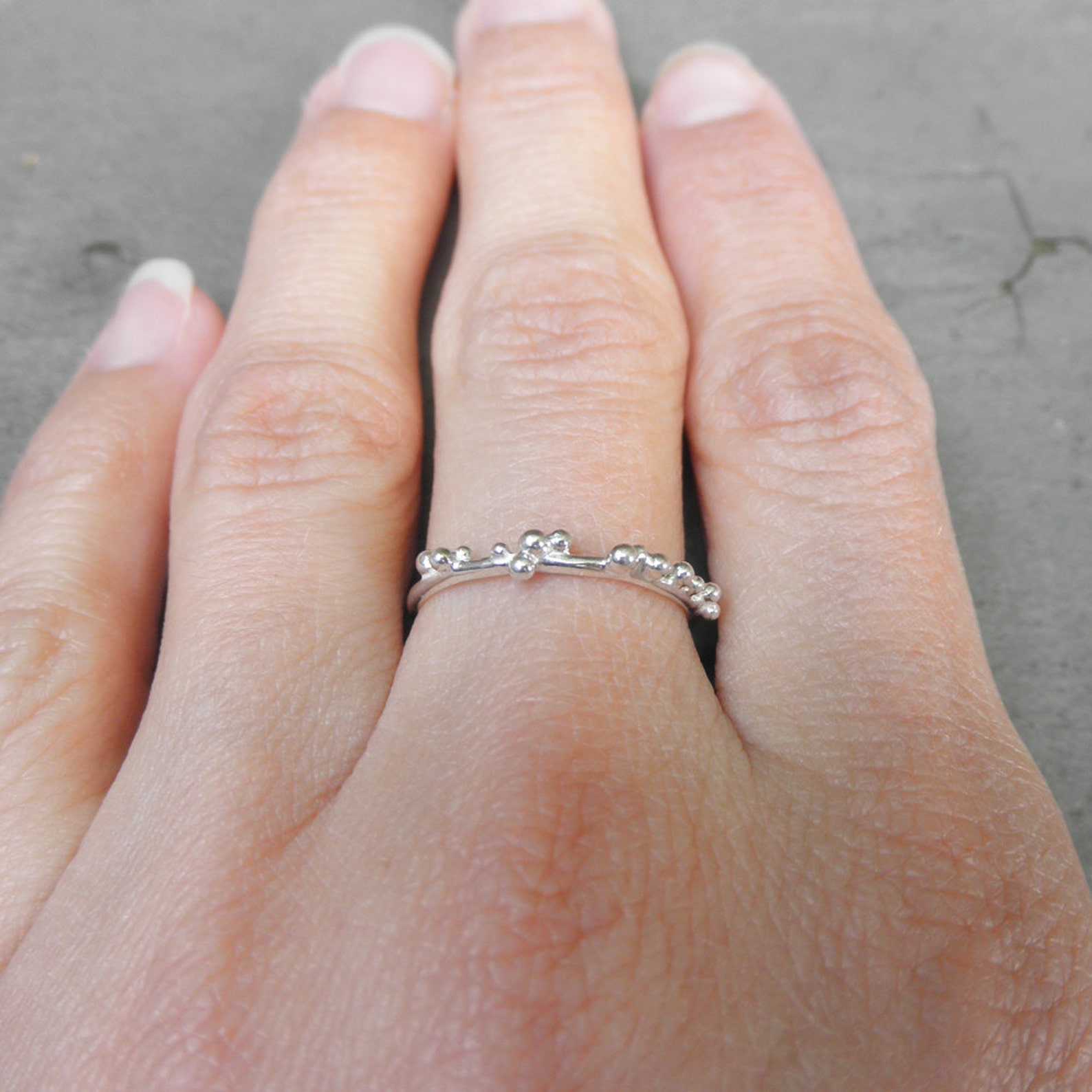 Small Bubble Ring Silver Balls - Etsy
