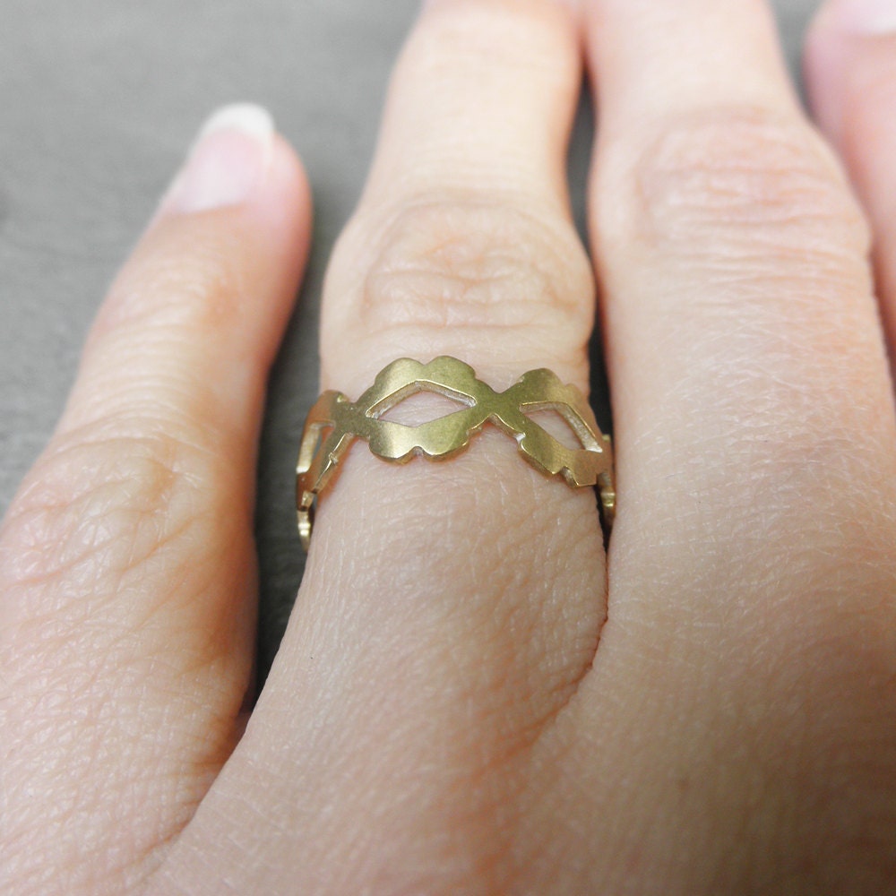 Geometric Kisses Lips Signature Ring Hand Cut Brass - Etsy