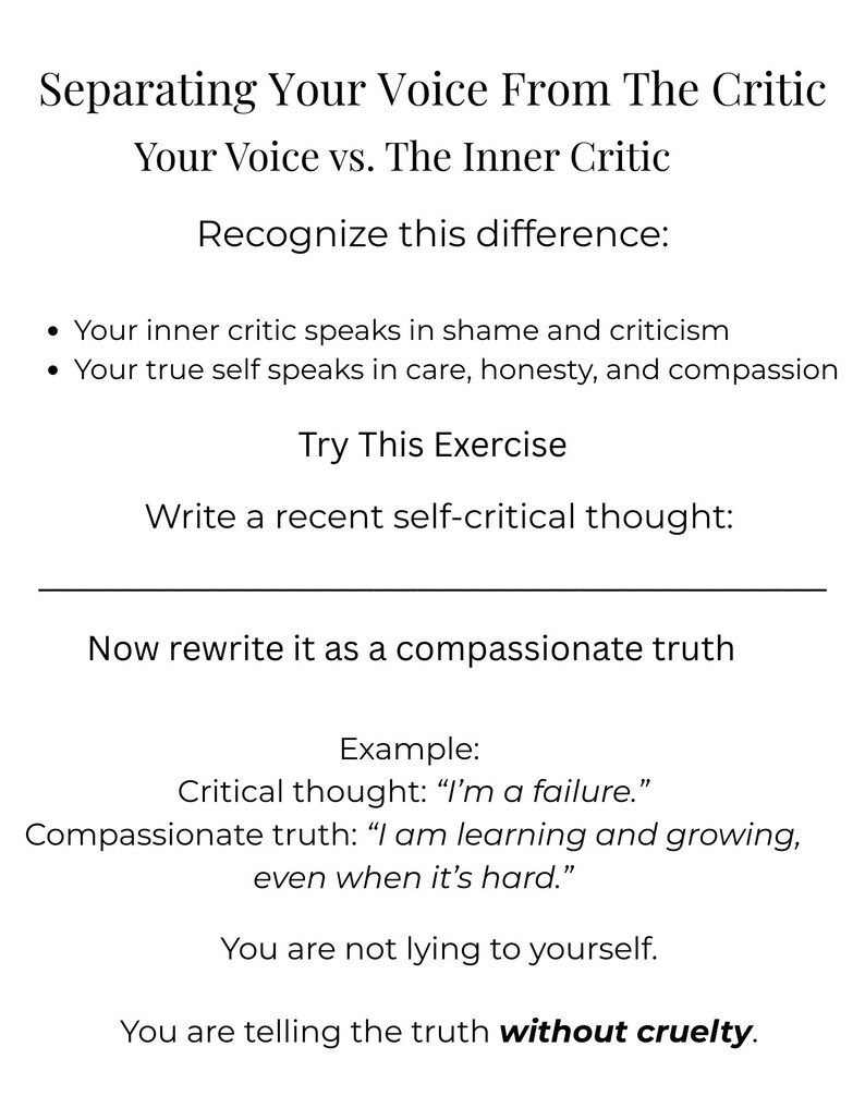 How to Identify Your Inner Critic - Etsy