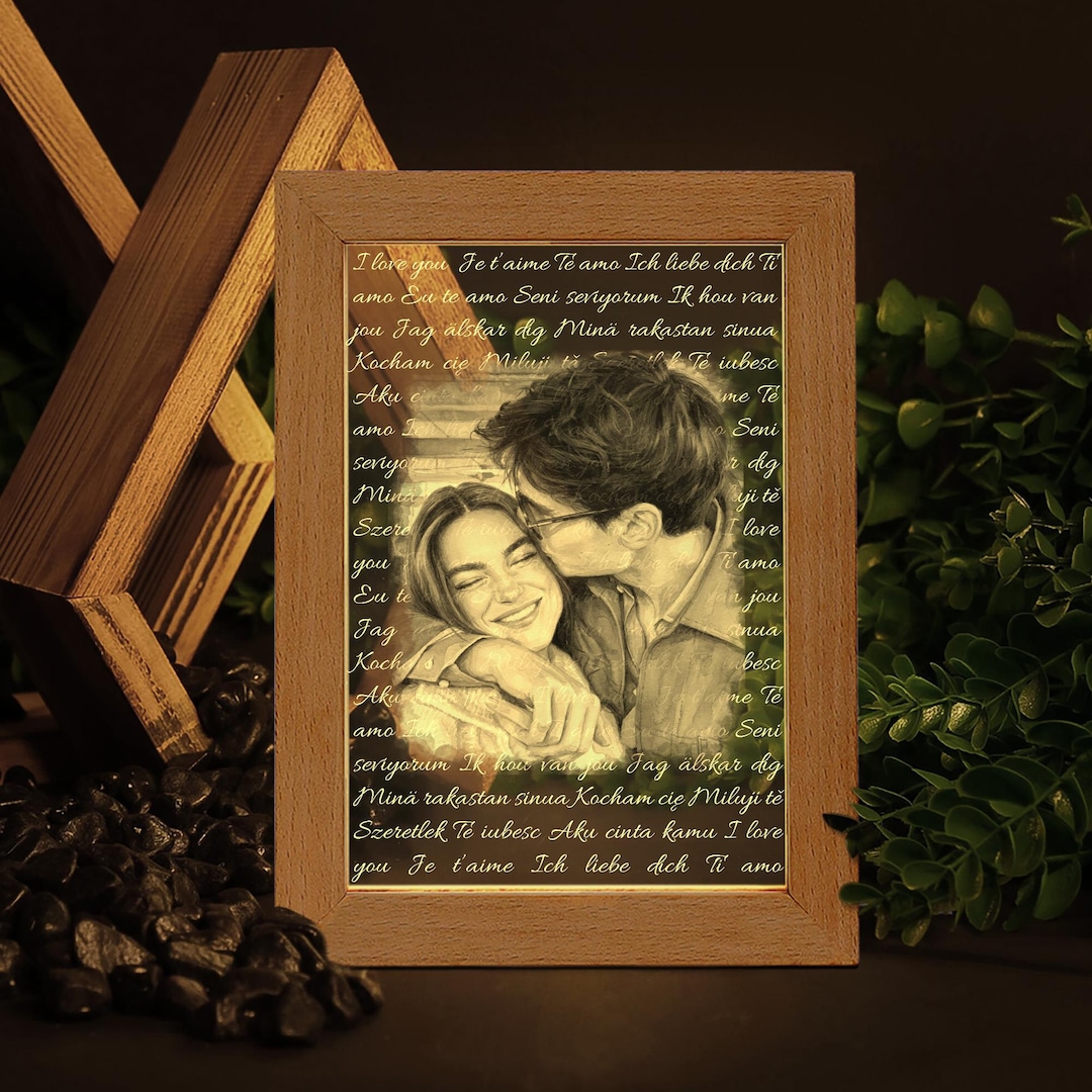 Personalized Photo LED Light, I Love You Photo Frame Lamp, Personalized ...