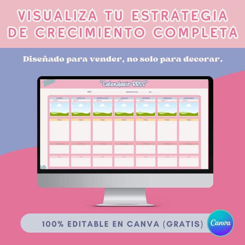 Editable Social Media Content Calendar in Canva | Community Manager ...