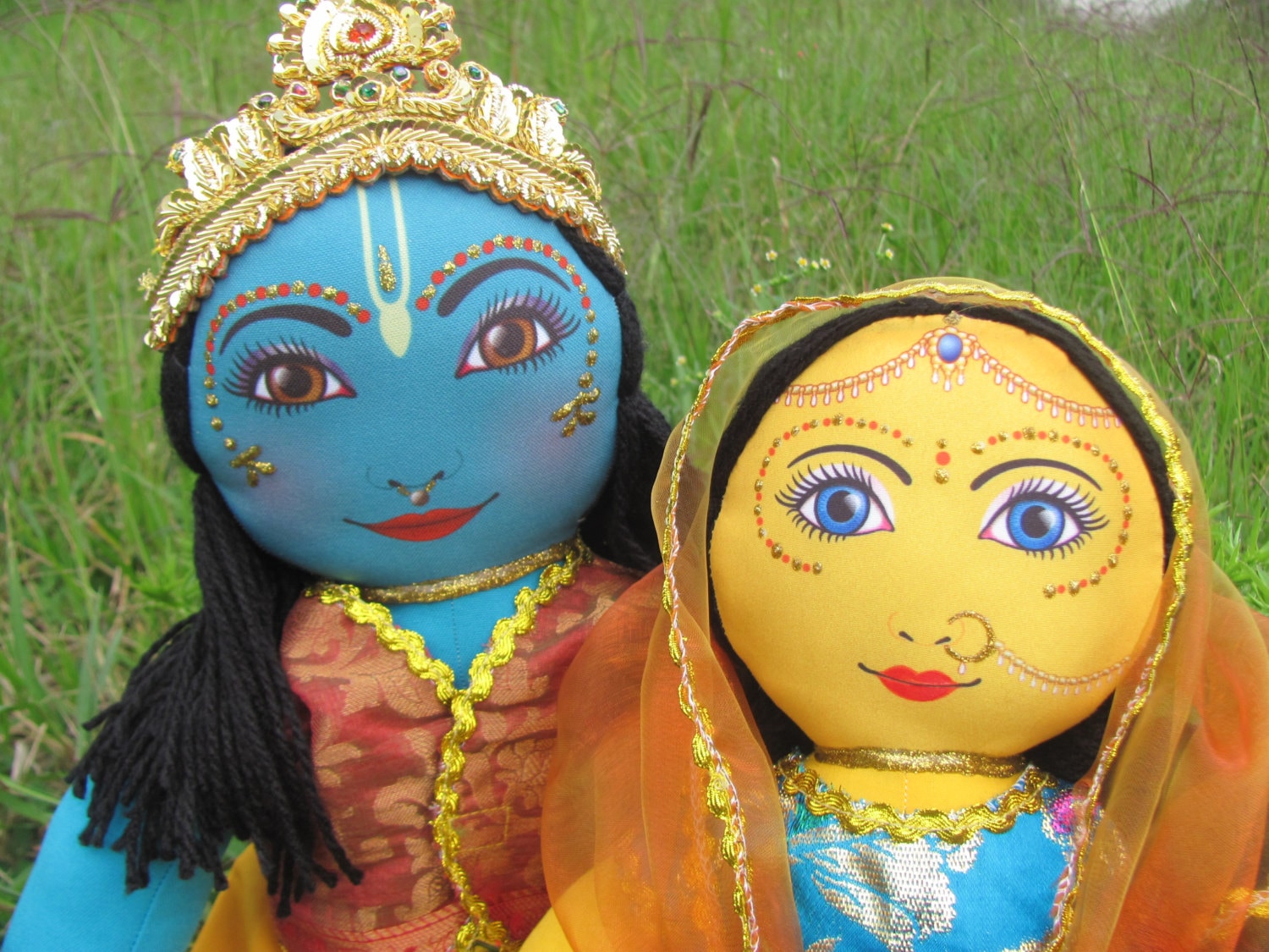 Medium Radha Krishna Doll Set (18"-19") Separate Arms and Legs - Etsy