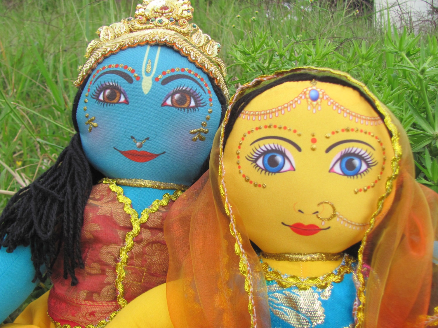 Medium Radha Krishna Doll Set (18"-19") Separate Arms and Legs - Etsy