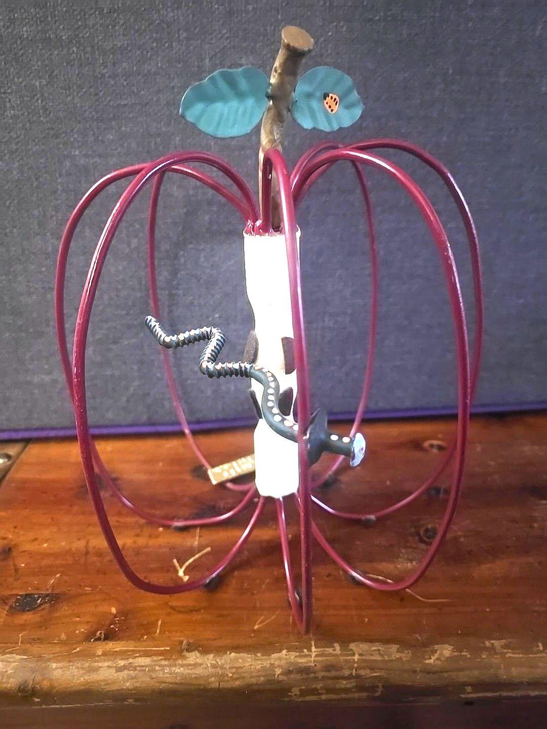 Unique Large Metal Wire Apple Art Sculpture 11" Tall, 10" Diam ...
