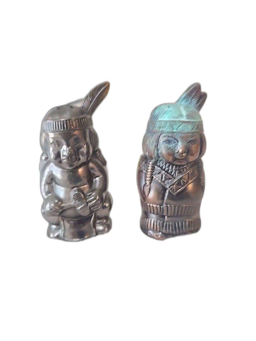 Vintage Bronze Native American Salt and Pepper Shaker Set - Etsy