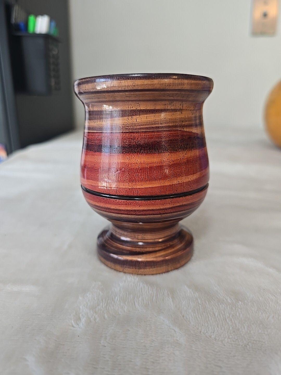 Hand Turned Multicolor Wood Vase Goblet 4" Tall 3" Wide - Etsy