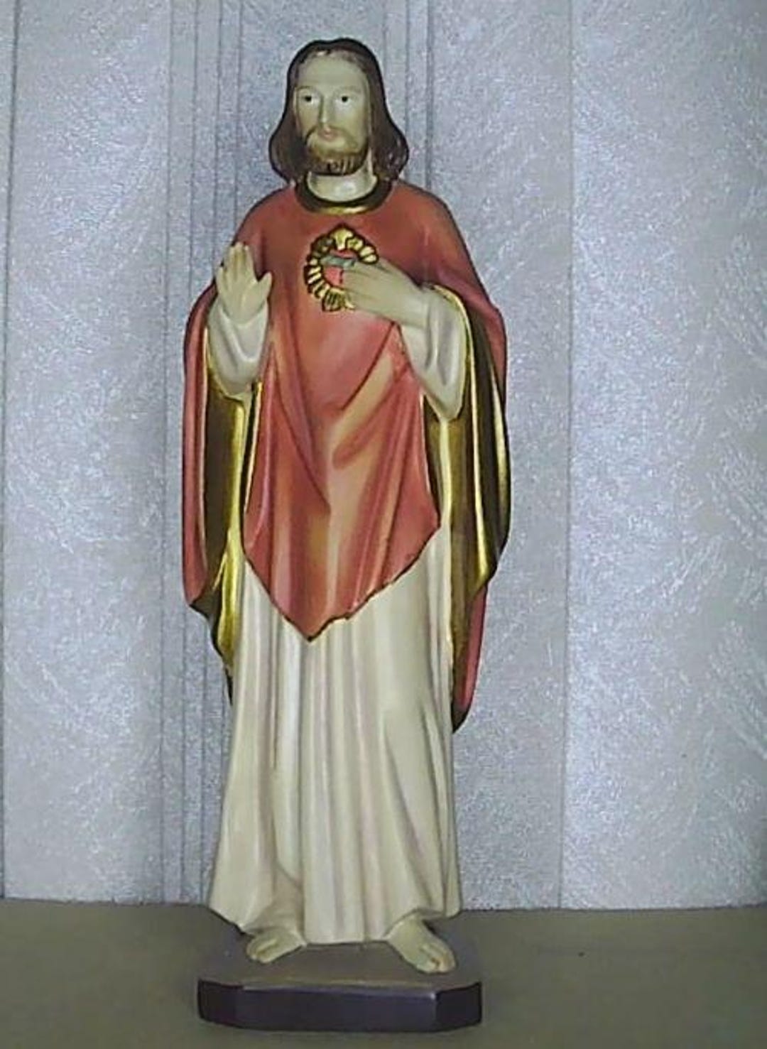 VTG Original Dolfi Catholic Sacred Heart Jesus 7.75" Religious Statue ...