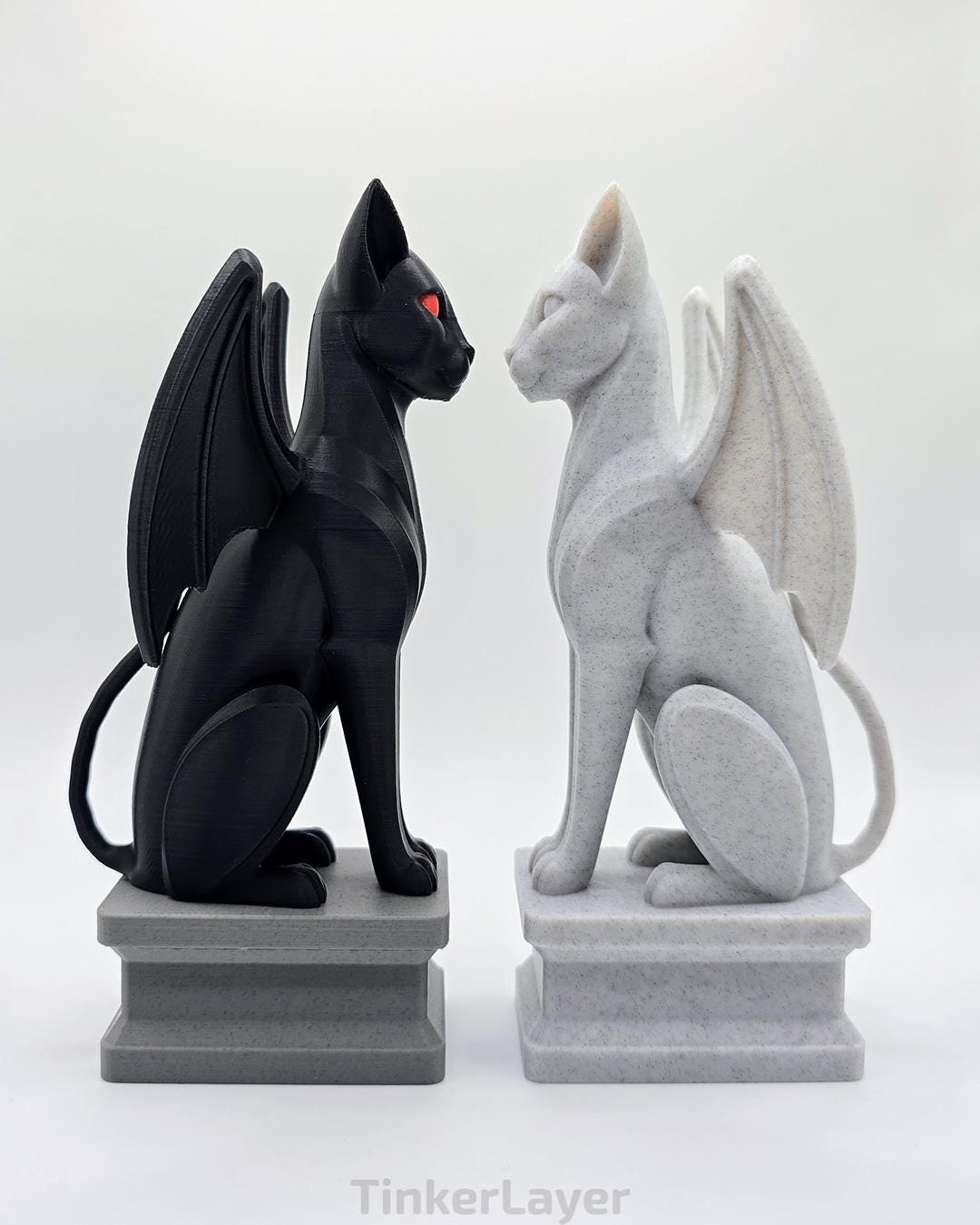 3D Printed Cat Gargoyle Statue, Gothic Home Decor, Small Fantasy ...