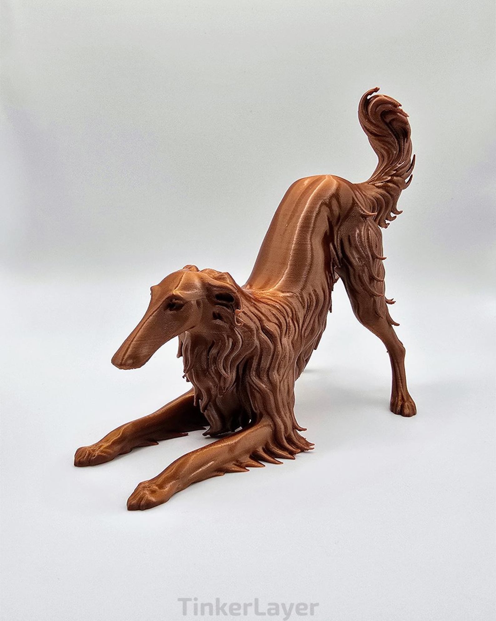 3D Printed Borzoi Statue, Playful Sighthound Sculpture, Borzoi Decor ...
