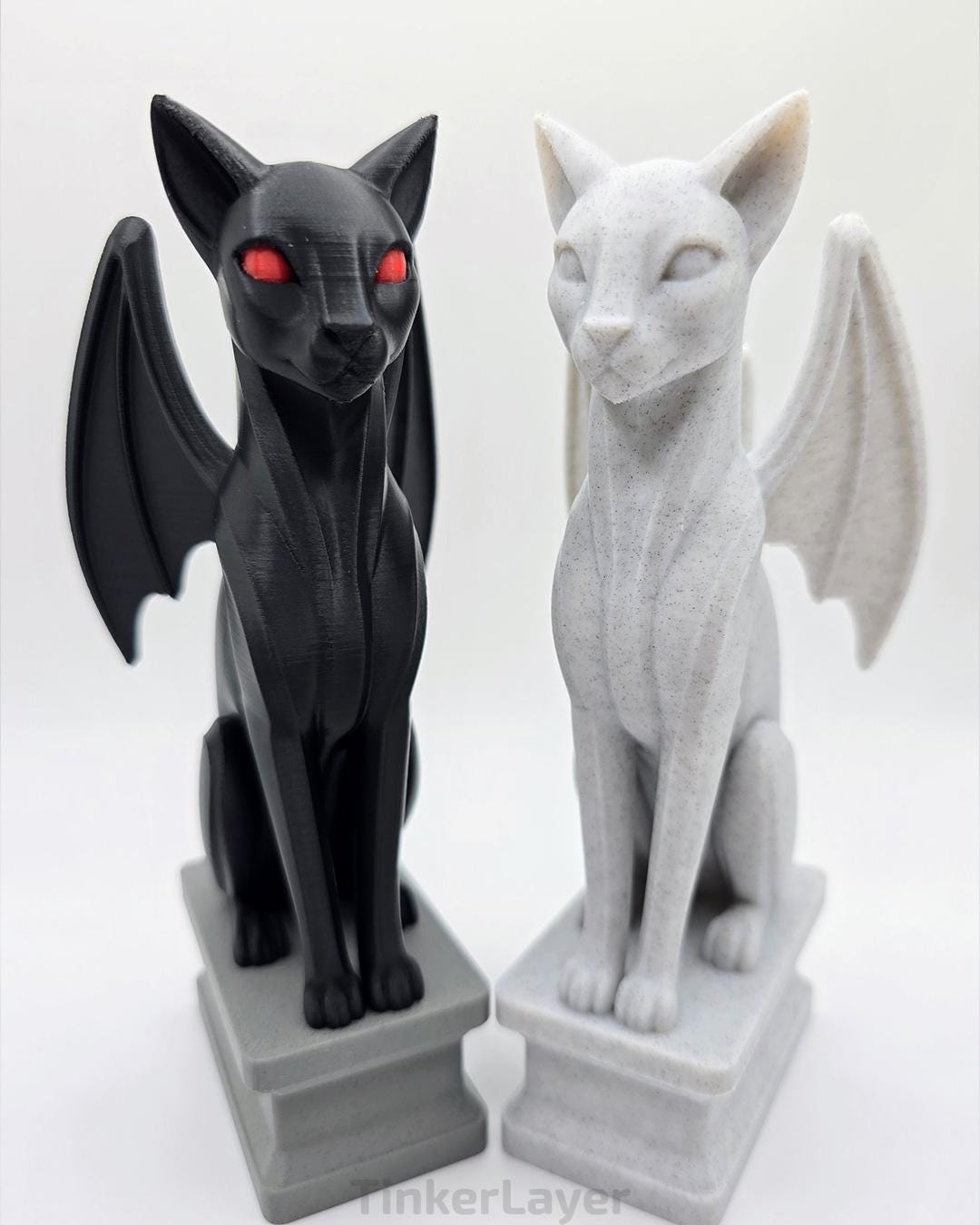 3D Printed Cat Gargoyle Statue, Gothic Home Decor, Small Fantasy ...